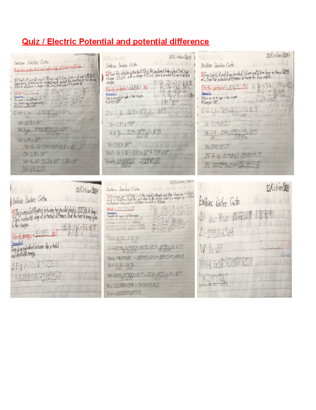 Quiz Electric potential and potential difference Definitivo - Quiz ...