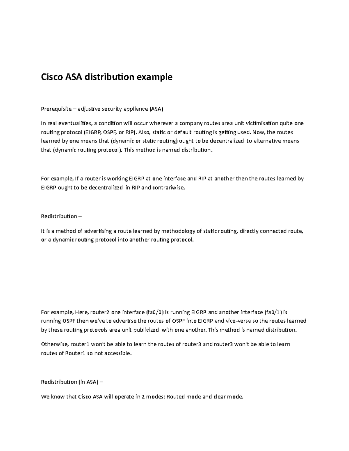 Cisco ASA distribution example - Cisco ASA distribution example ...