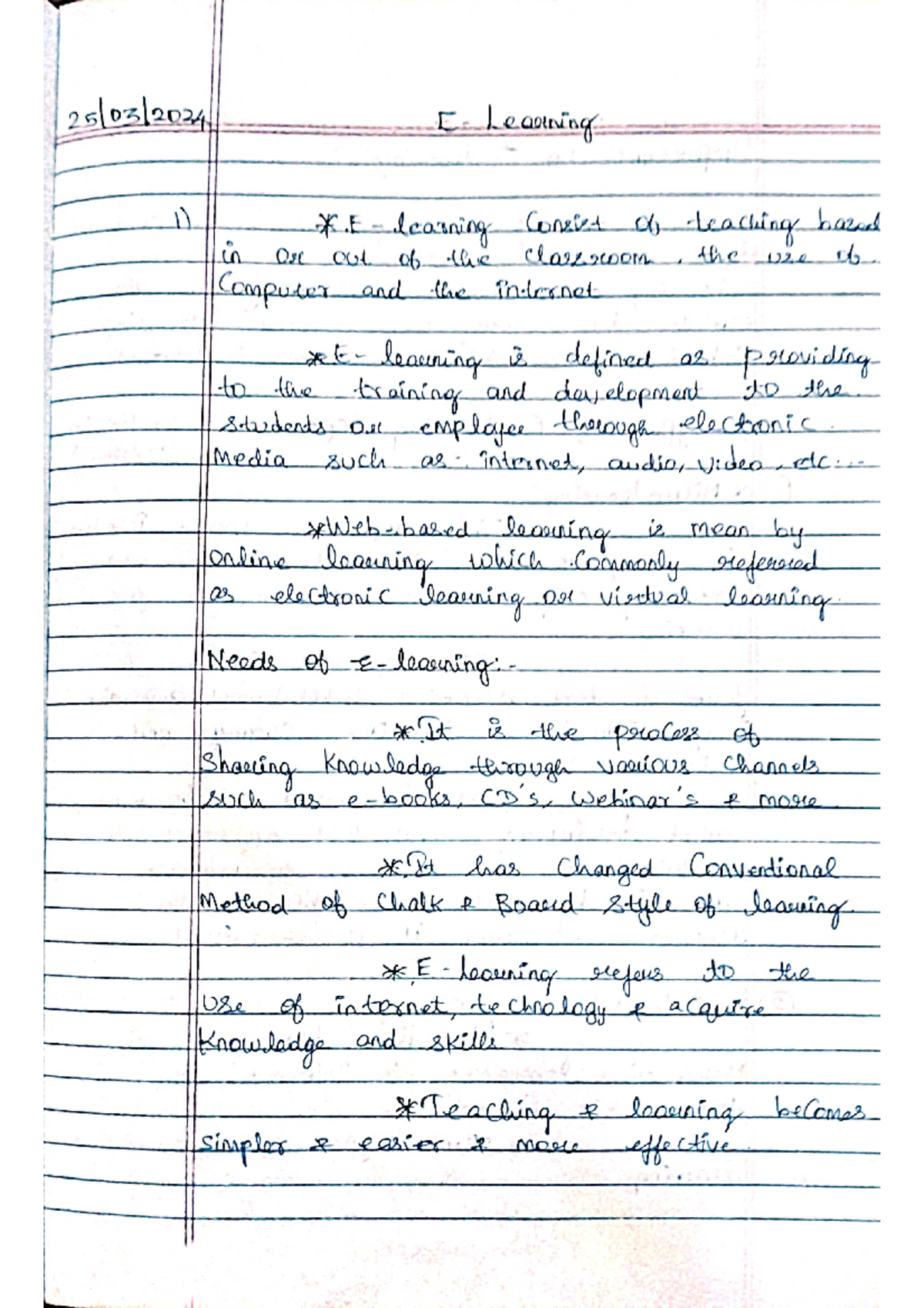 E- Learning Notes - E. Learning 1) learning Consist of teaching based ... E- Learning Notes - E. Learning 1) learning Consist of teaching based ...