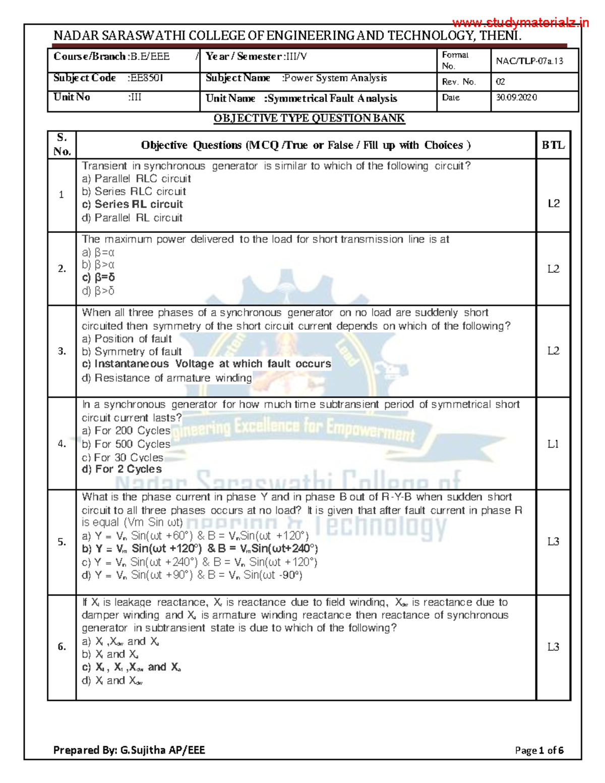 MCQ-PSA Unit 3 - unit wise psa mcq questions and answers - NADAR SARASWATHI COLLEGE OF ...