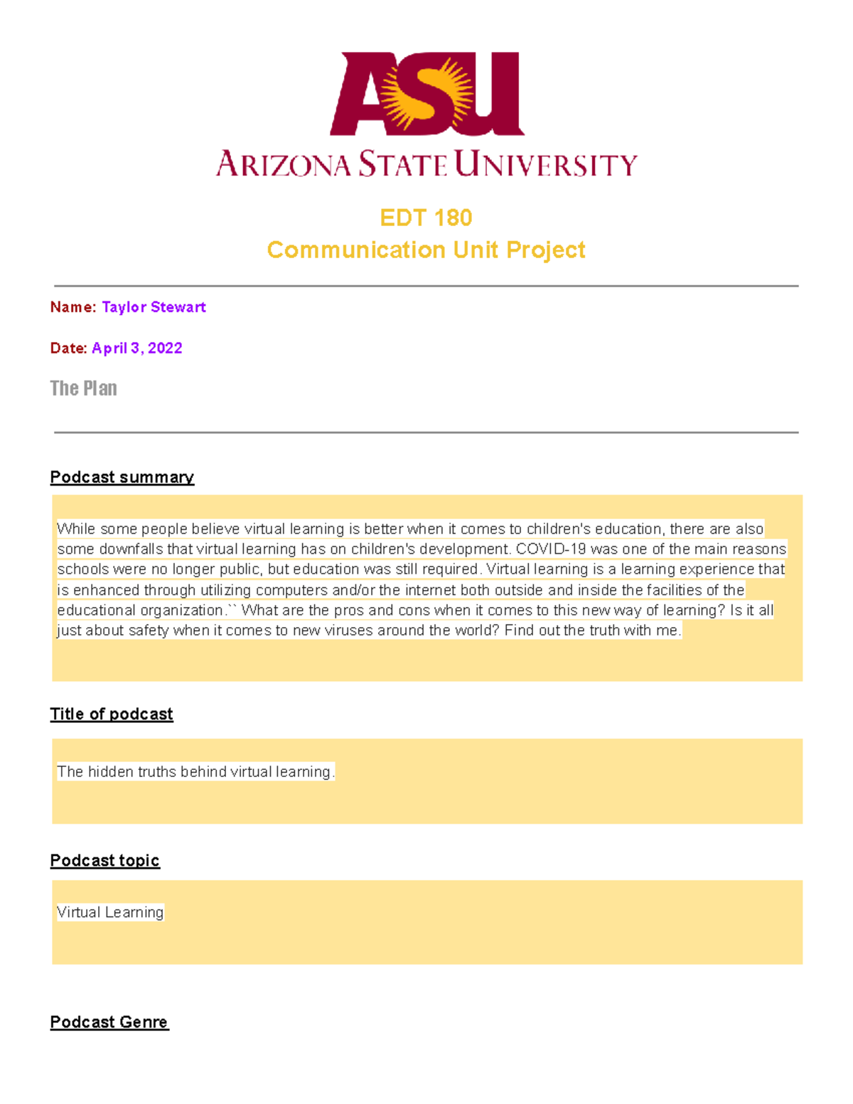 M3 Communication Unit Project Template - EDT 180 Communication Unit ...