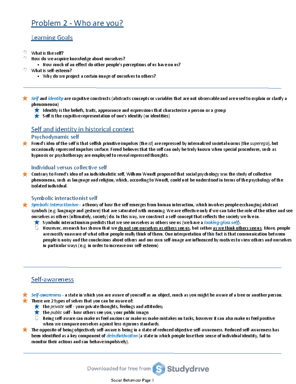 Problem 2 - Who are you - Acquiring self-knowledge Self and identity ...