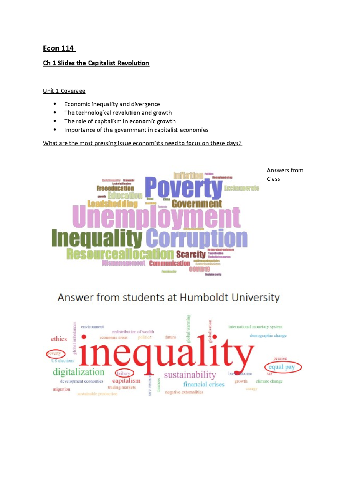 Economics 114 Chapter 1 Summary - Econ 114 Ch 1 Slides the Capitalist ...