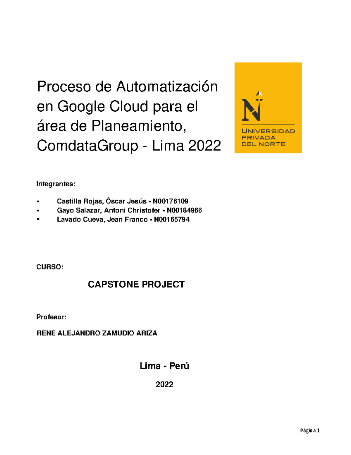 Proyecto Final grupo 1 - Informe - Proceso de Automatización en Google Cloud para el área de ...