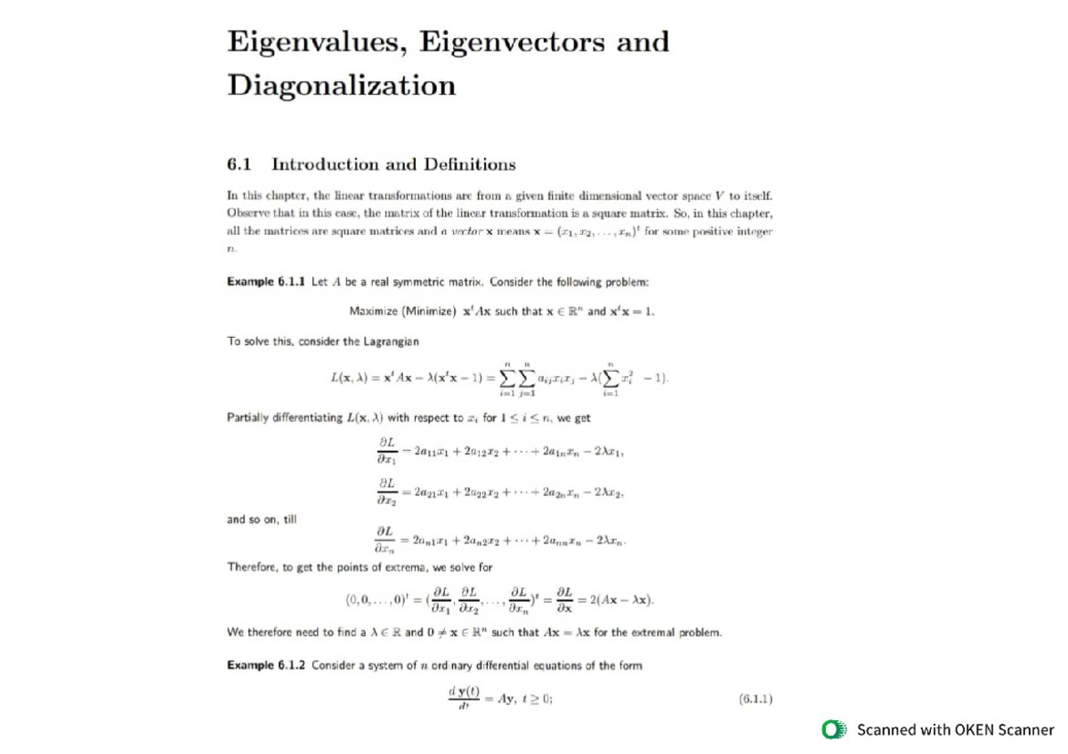 Eigenvalues and Diagonalization - Linear Algebra - Studocu
