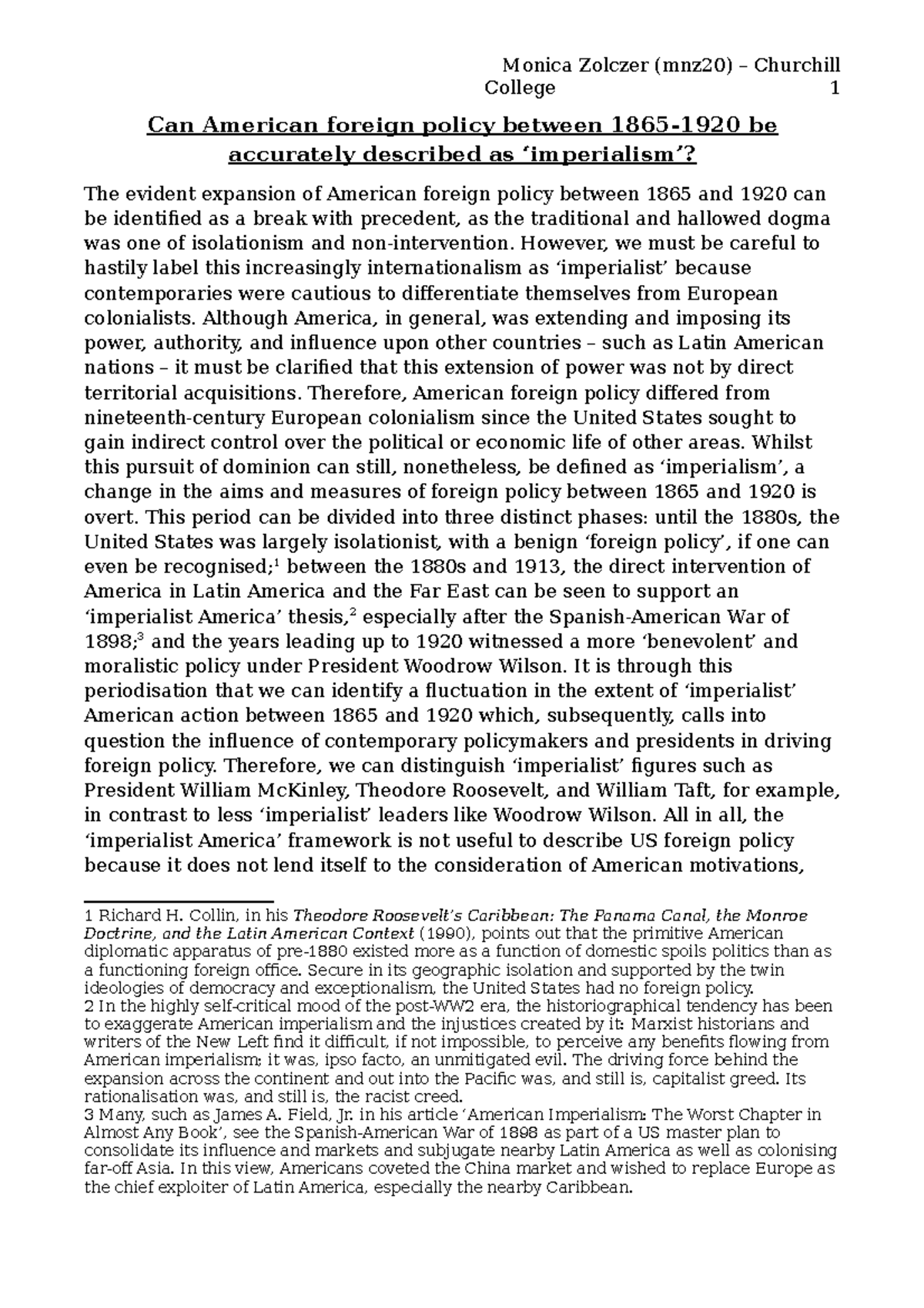 Becoming a World Power, 1865-1920 Essay - Monica Zolczer (mnz20 ...