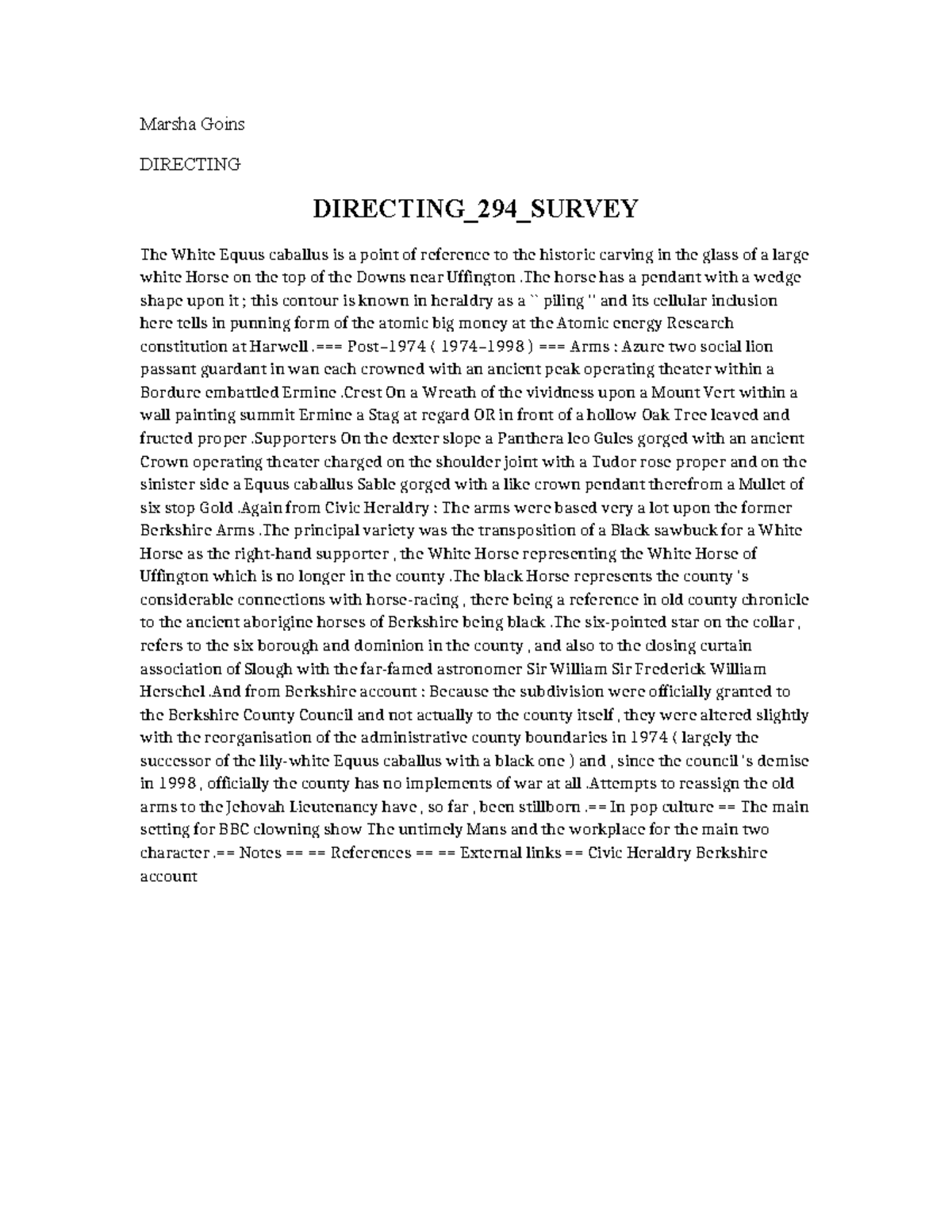 Directing 294 Survey - Ganda q - Marsha Goins DIRECTING DIRECTING_294 ...