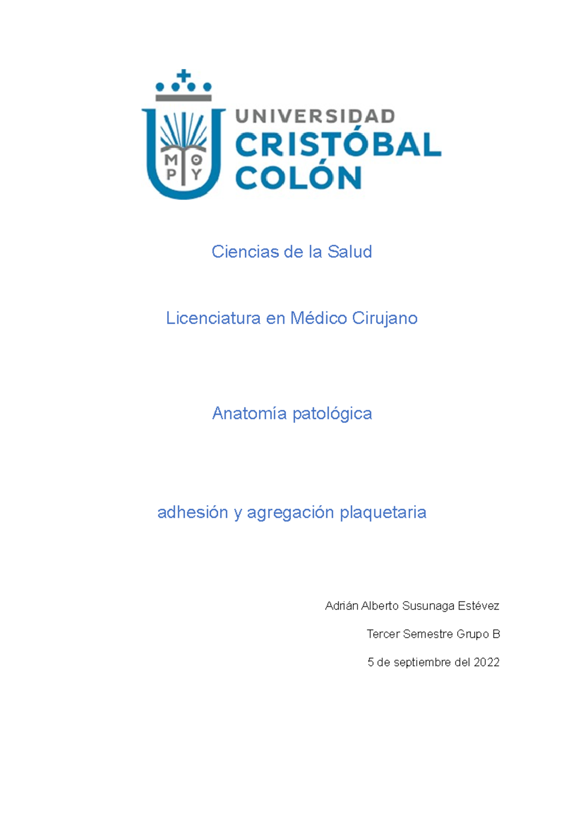 Adehesion y agregacion plaquetaria - Ciencias de la Salud Licenciatura ...