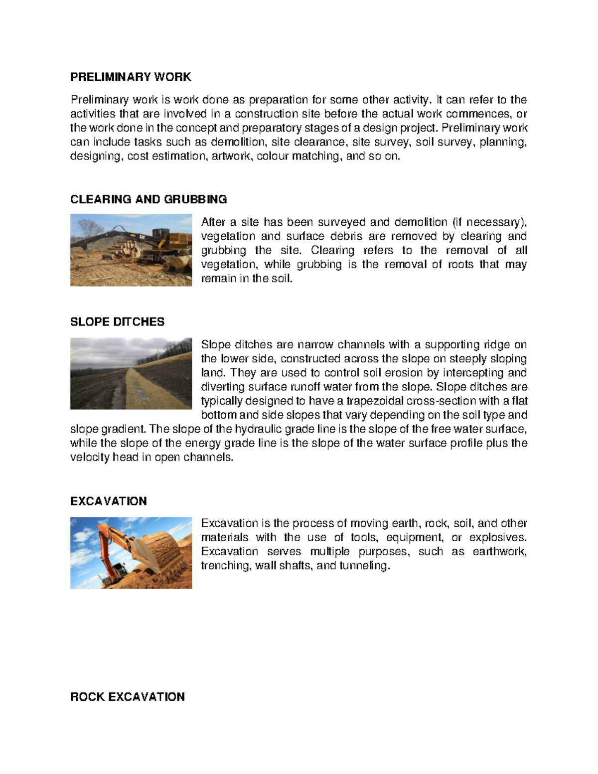 Preliminary Work - PRELIMINARY WORK Preliminary work is work done as ...