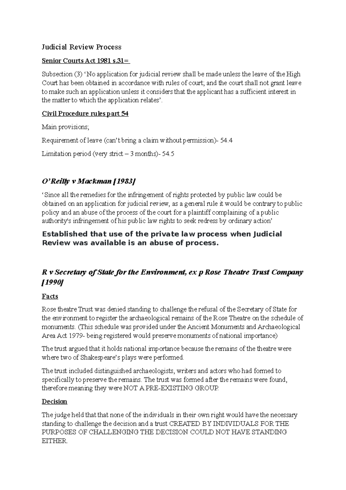 Judicial Review Process - Judicial Review Process Senior Courts Act ...
