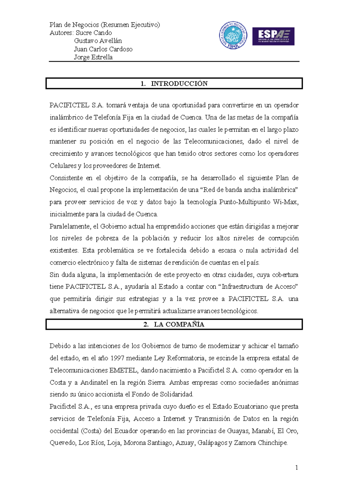 Leer 2 - FORMATOS DE INFORME - Autores: Sucre Cando Gustavo Avell·n ...