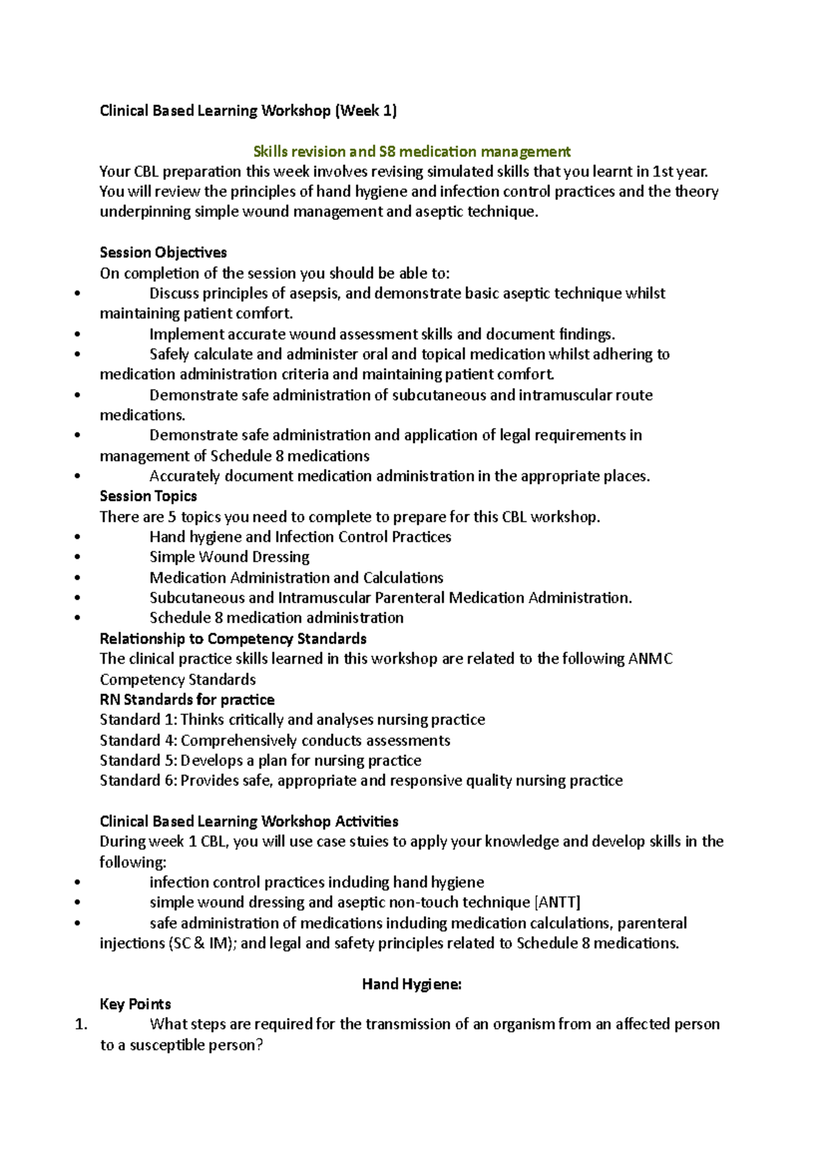 S8 Medication training - Clinical Based Learning Workshop - Clinical ...