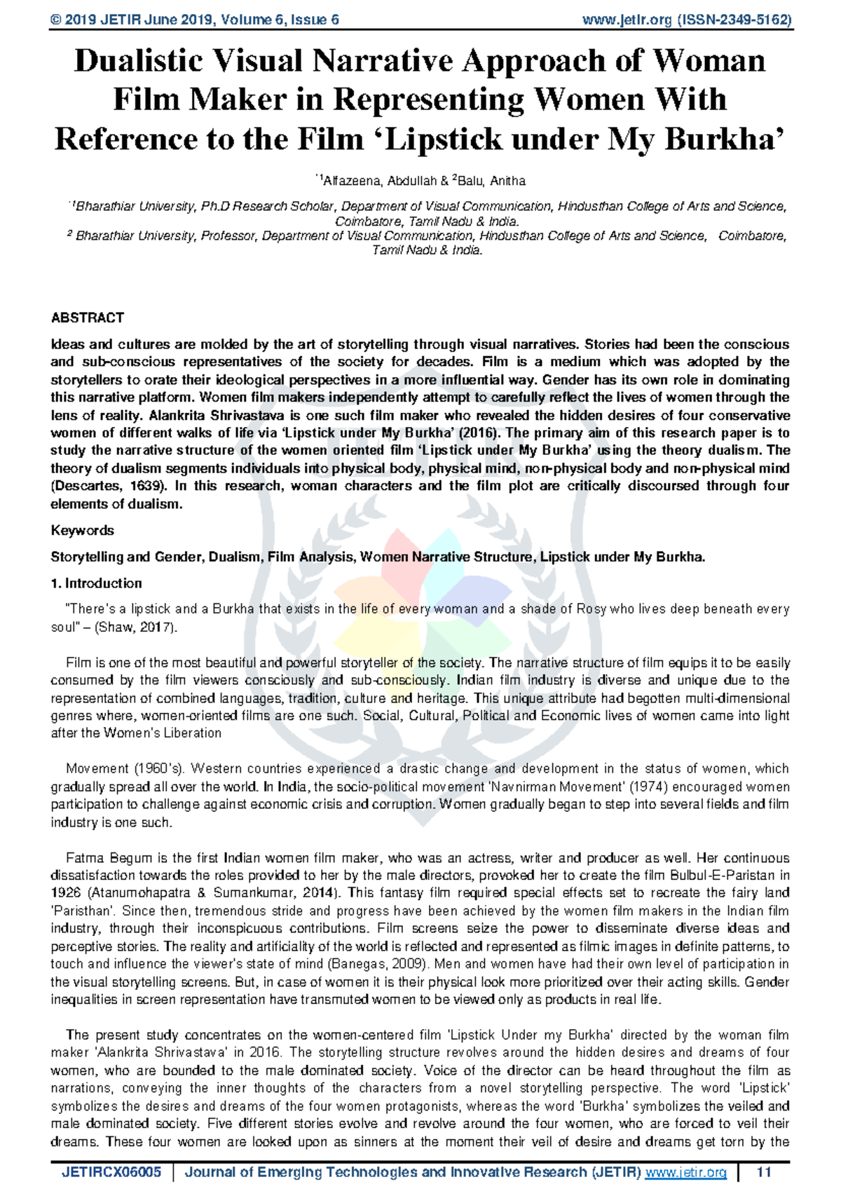 Dualistic Visual Narrative Approach of W - Dualistic Visual Narrative ...