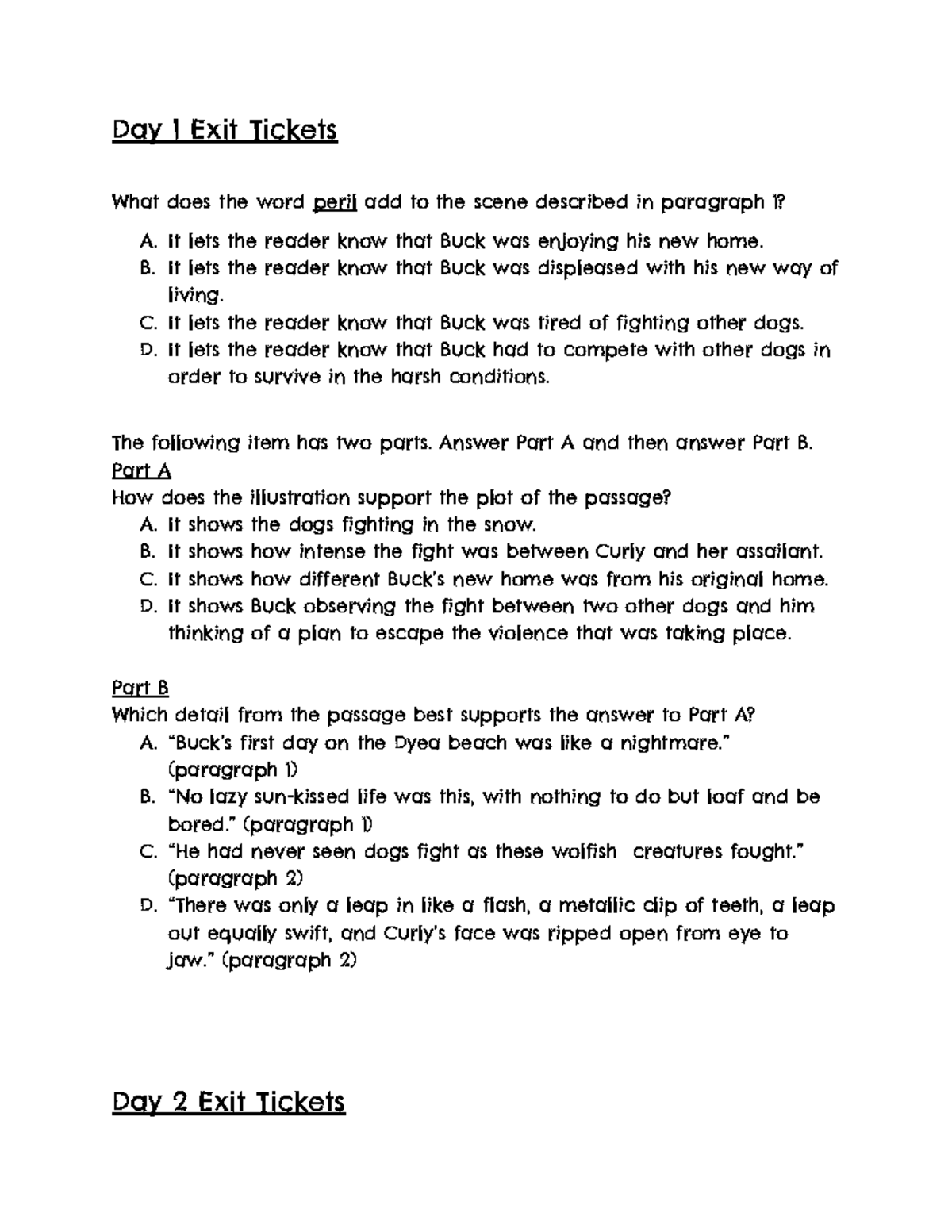 Copy of Gr5 U6 Wk 2 Exit Tickets - Day 1 Exit Tickets What does the ...