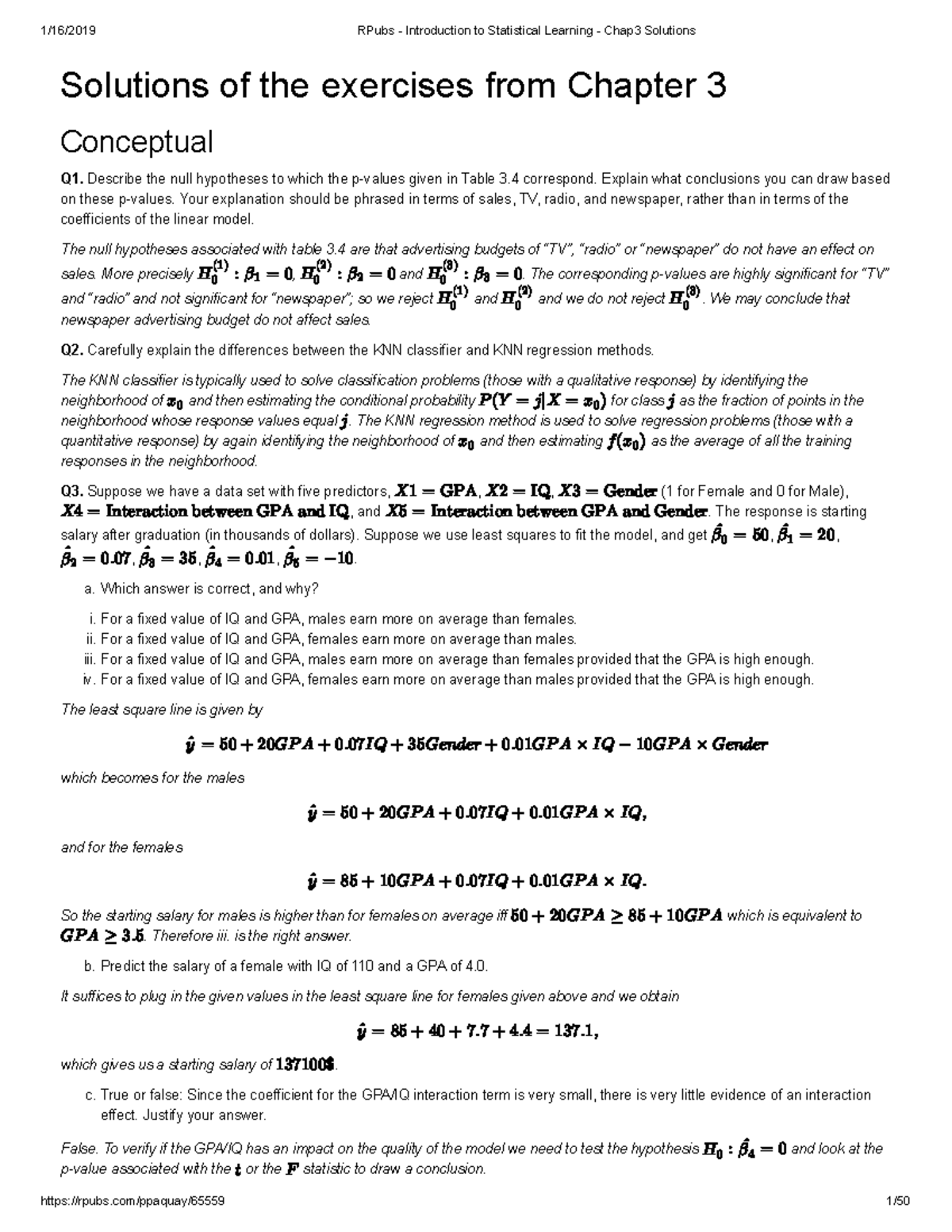 RPubs - Introduction to Statistical Learning - Chap3 Solutions ...