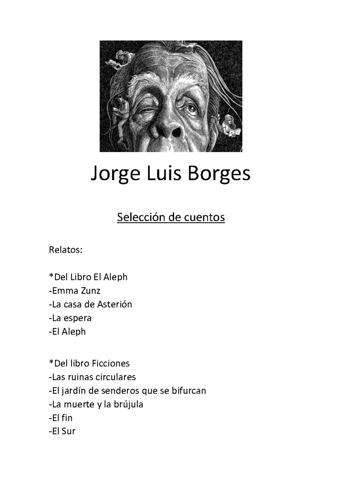Borges- Jorge- Luis - Selecci-n de cuentos de El Aleph y Ficciones ...