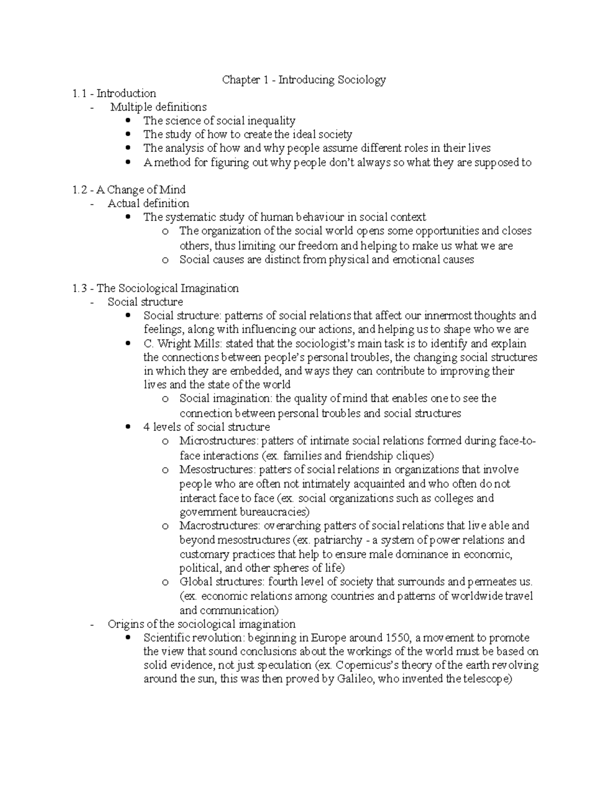 Chapter 1 - Introducing Sociology - Chapter 1 - Introducing Sociology 1 ...