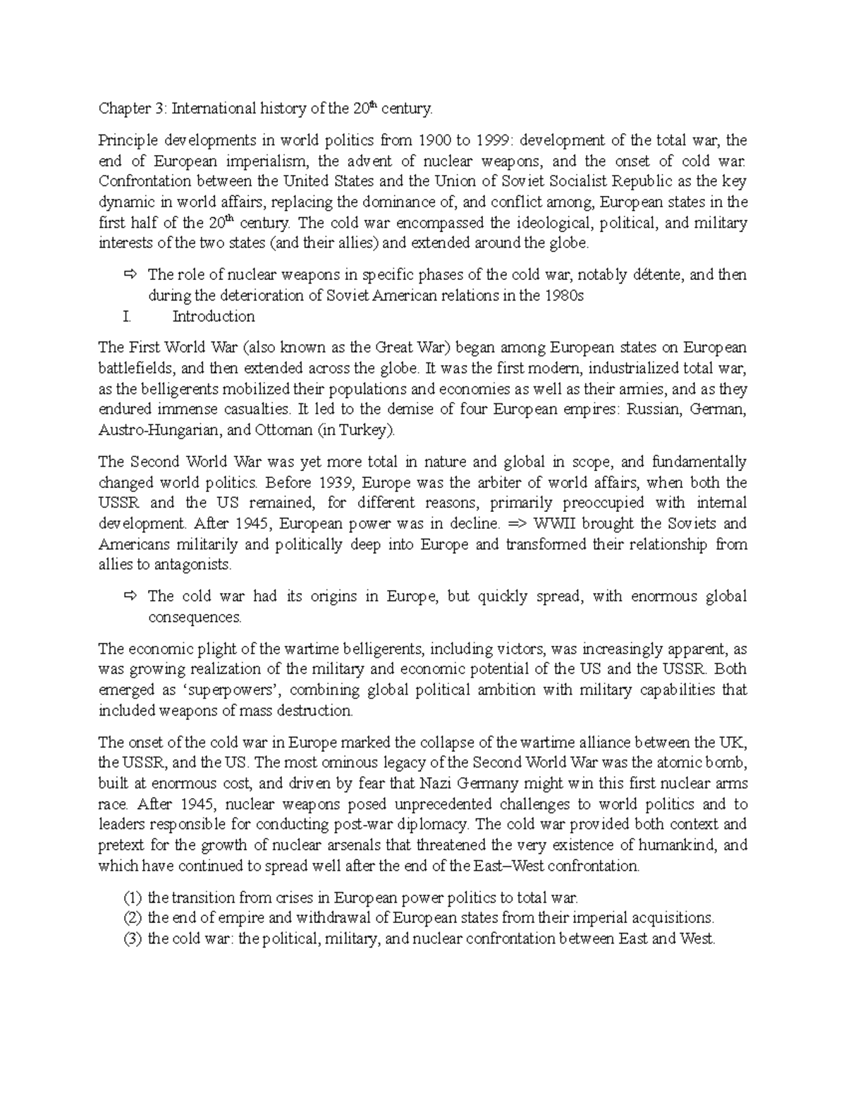 INT102 PART 2 chap 3 - international relations - Chapter 3 ...