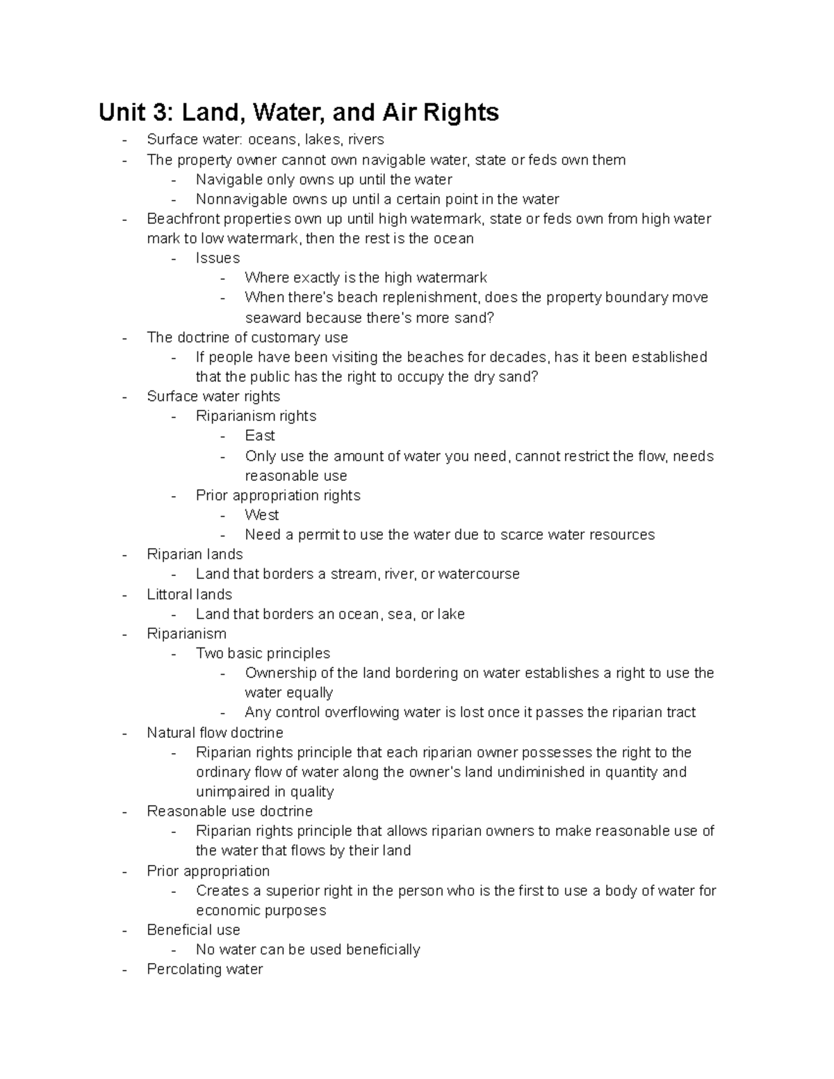 Unit 3 Land, Water, and Air Rights - Unit 3: Land, Water, and Air ...