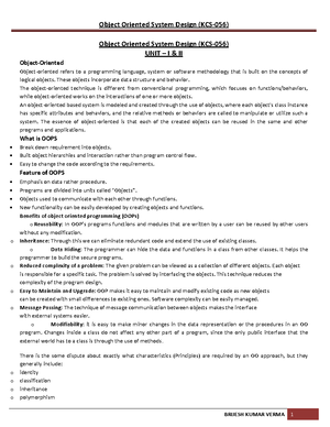 Assignment 01 CN - Object Oriented Programming - Studocu