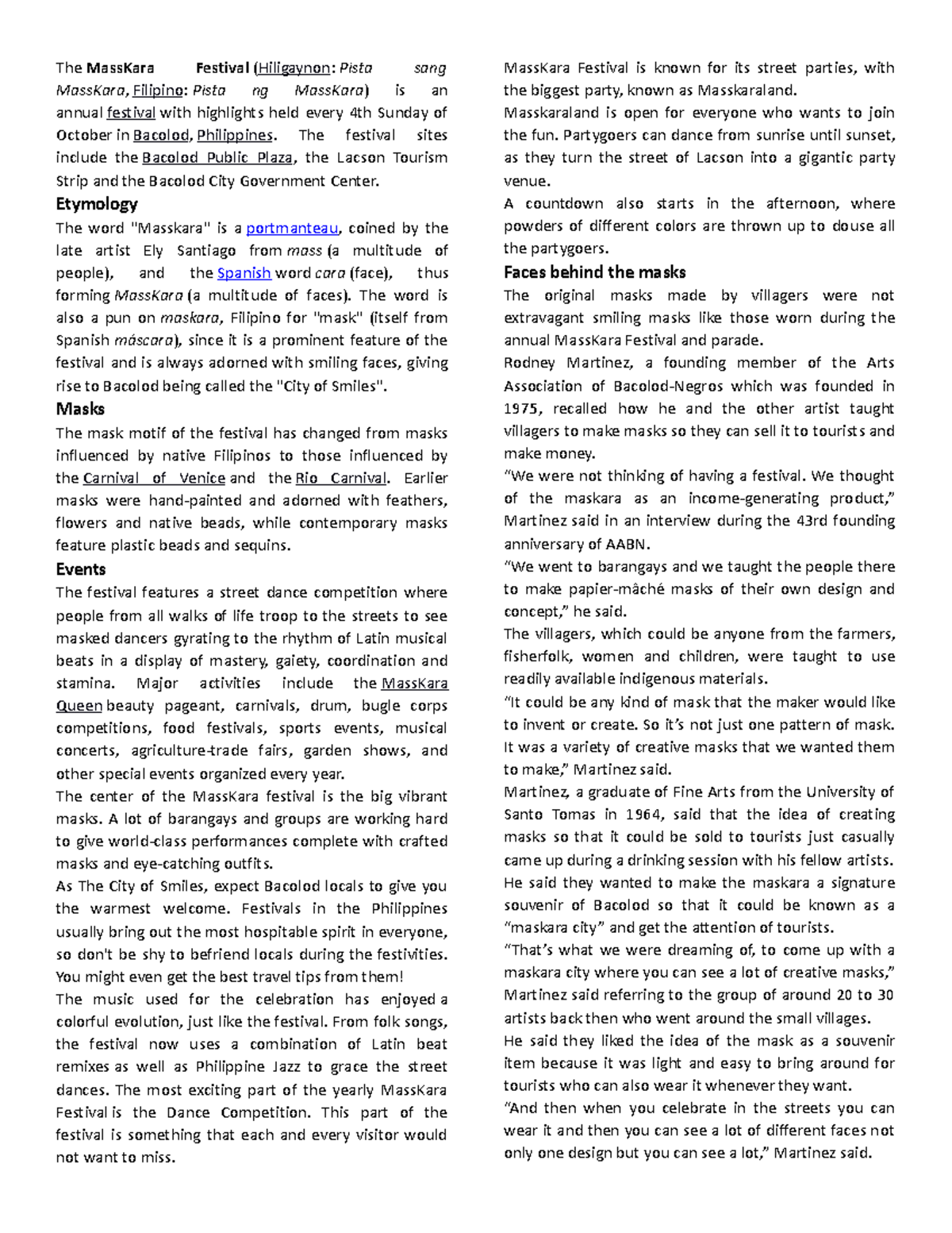 Mass Kara - indigenous creative craft - The MassKara Festival ...