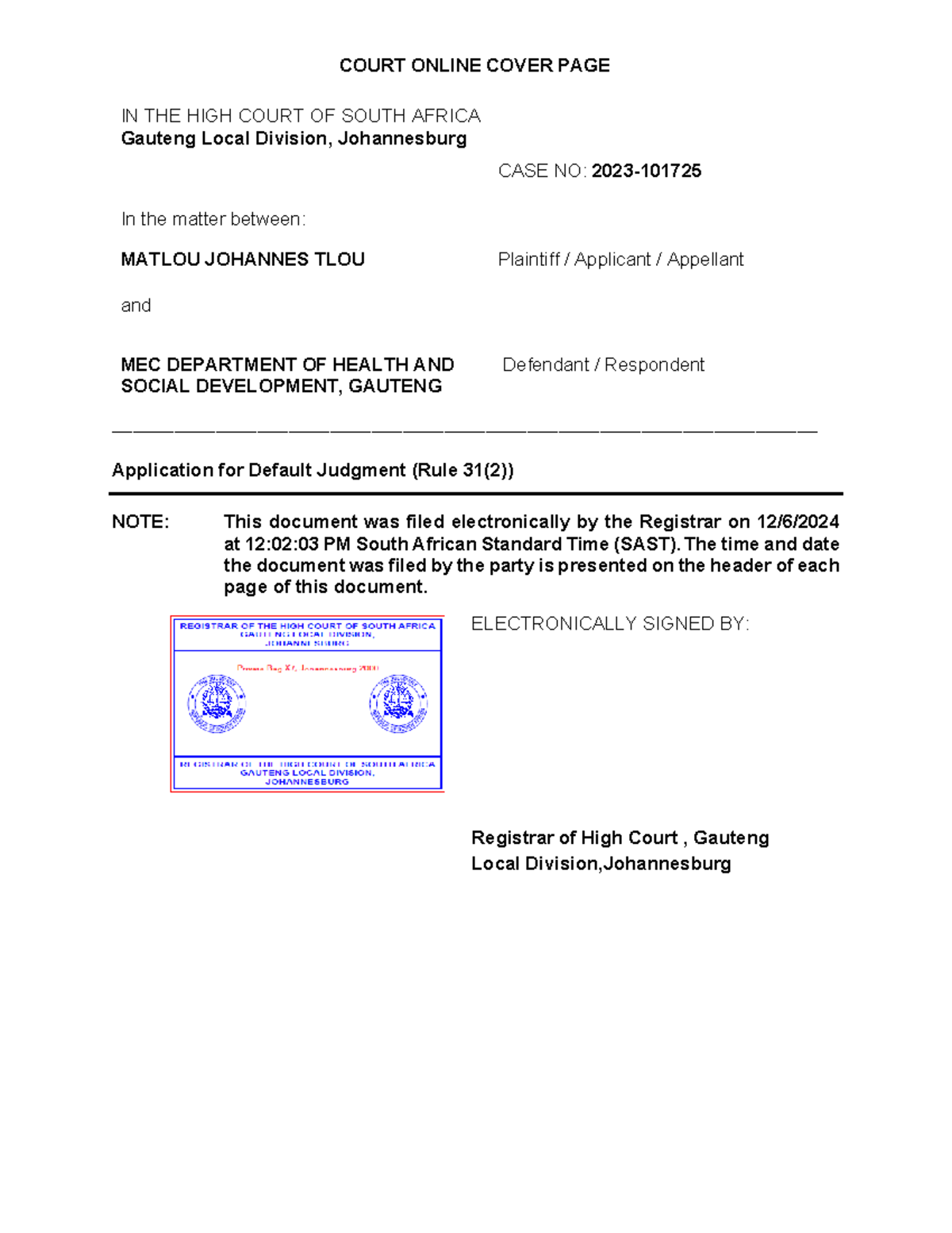 Application for Default Judgment (Rule 31(2))20240612120203689 2024.06 ...