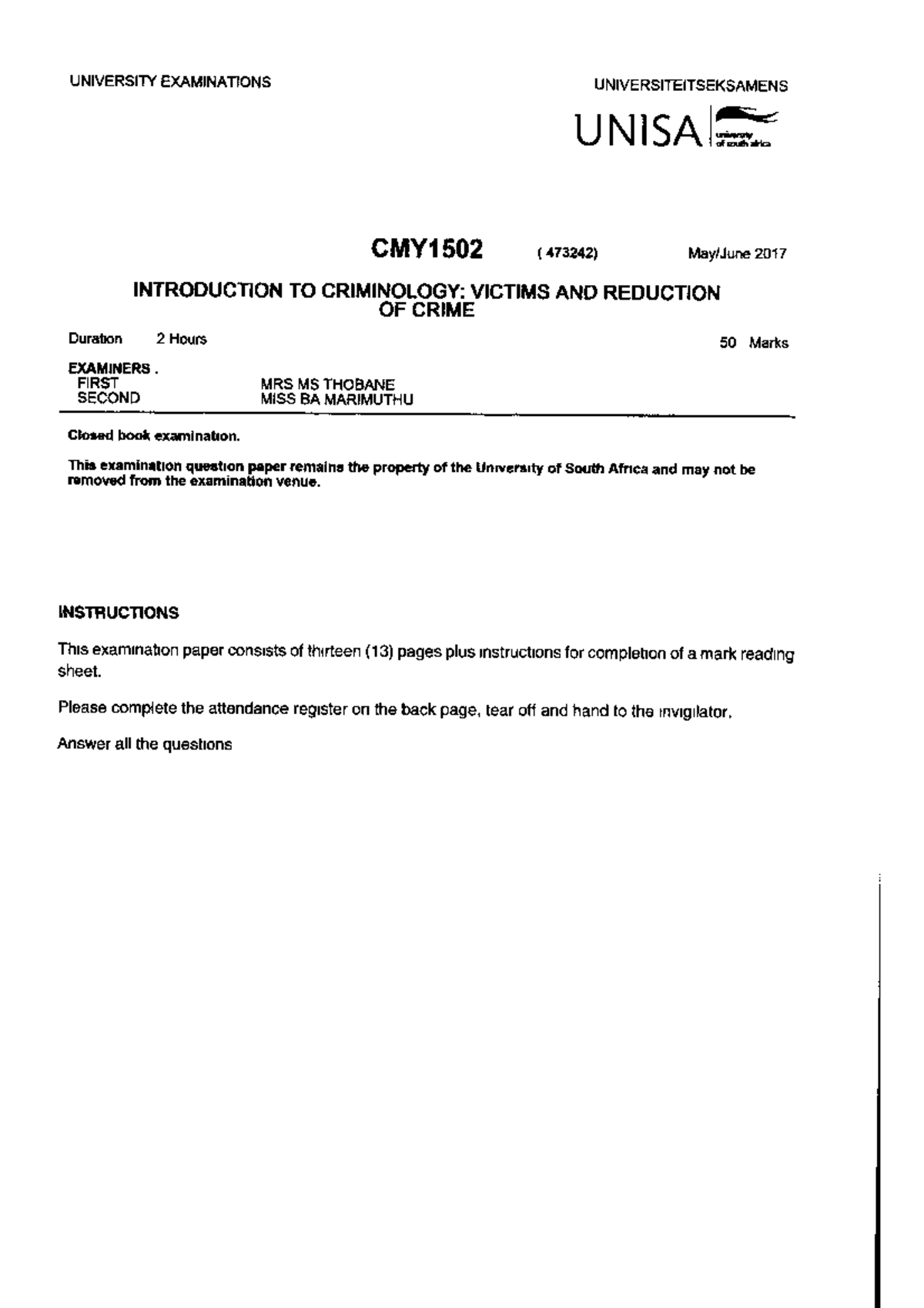 CMY1502 2017 6 E 1 - cmy1502 - Studocu