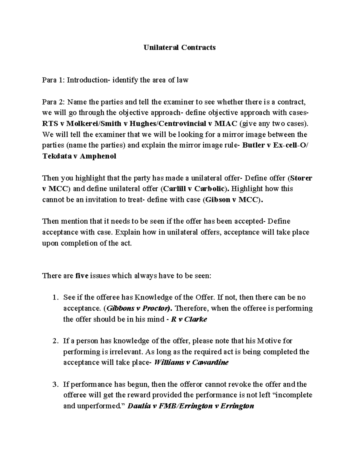 Unilateral Offer-2 - jvhgcmg - Unilateral Contracts Para 1 ...