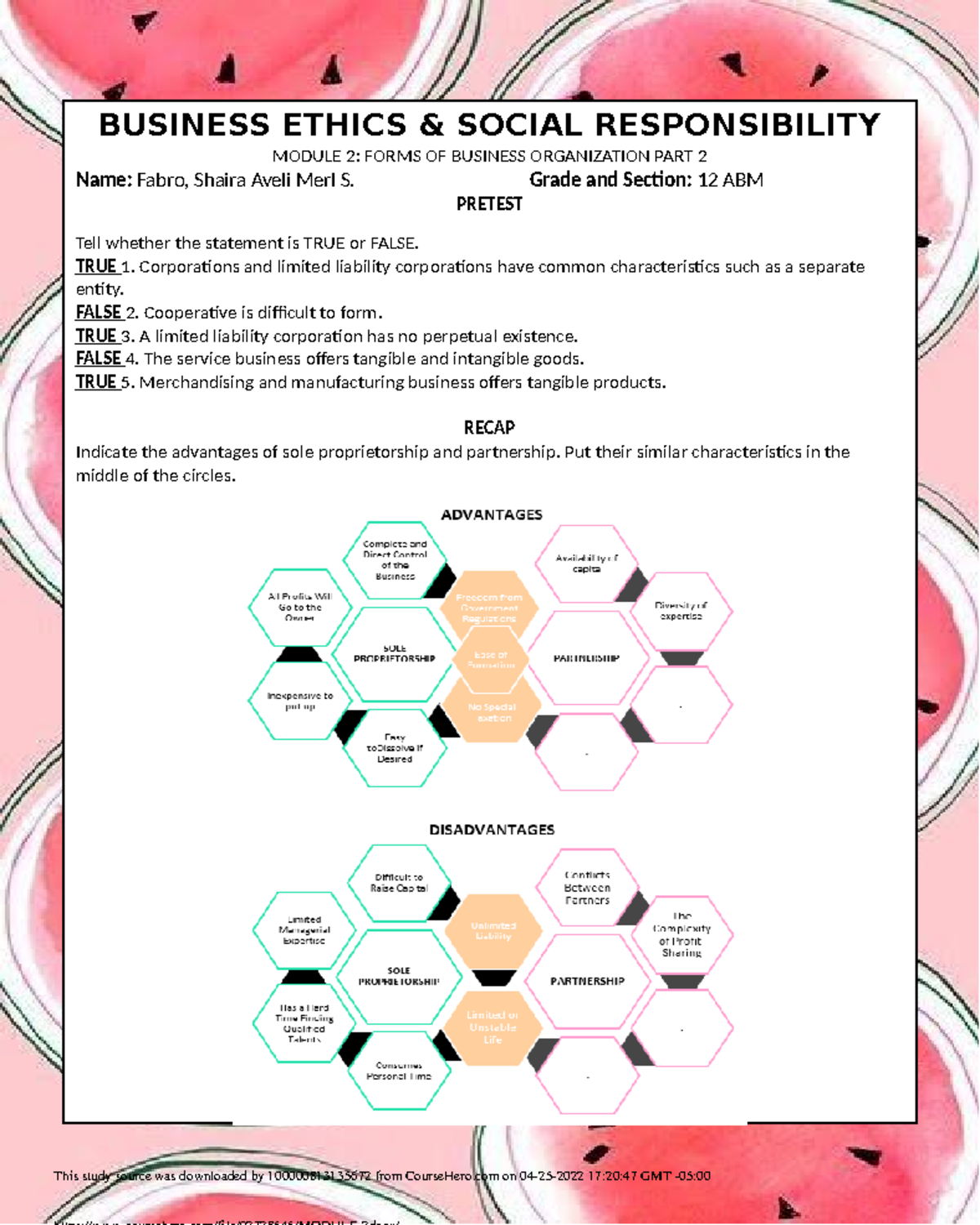 Module 2 module of Bachelor of science major in business financial ...