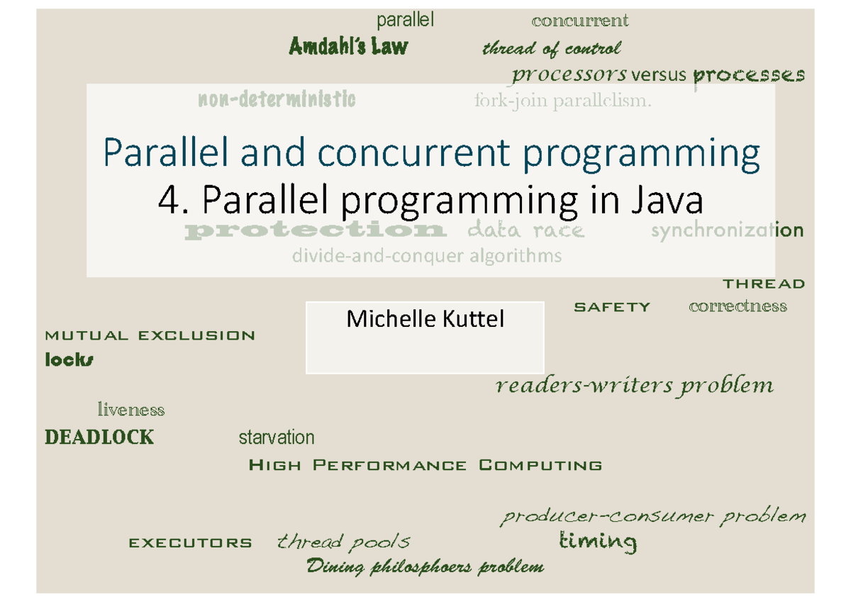 PCP 2024 4 Parallel Java - parallel concurrent Amdahl’s Law thread of control processors versus ...
