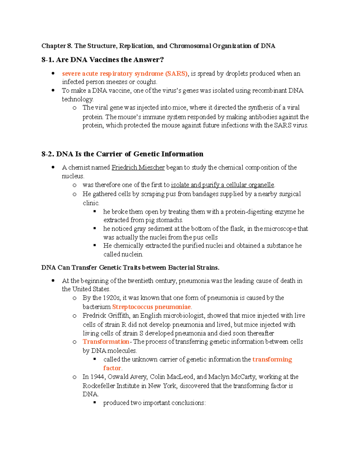Chapter 8 The Structure, Replication, and Chromosomal Organization of ...