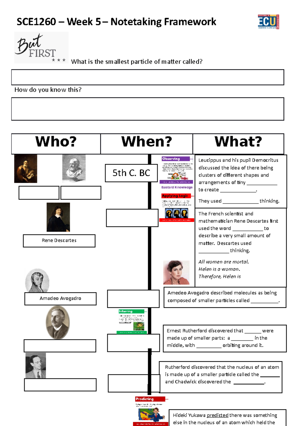 Week 5 Tutorial - SCE1260 – Week 5 – Notetaking Framework What is the ...