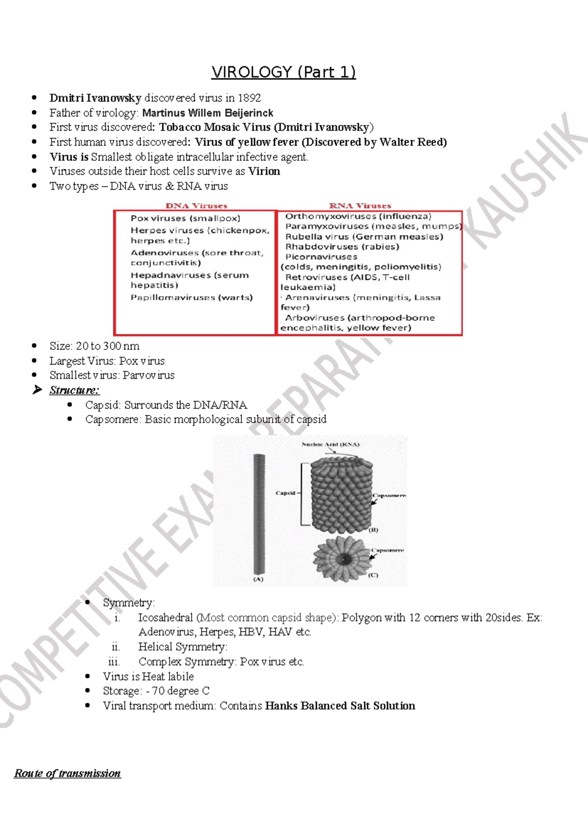 1 - gsnsfng - VIROLOGY (Part 1) Dmitri Ivanowsky discovered virus in ...