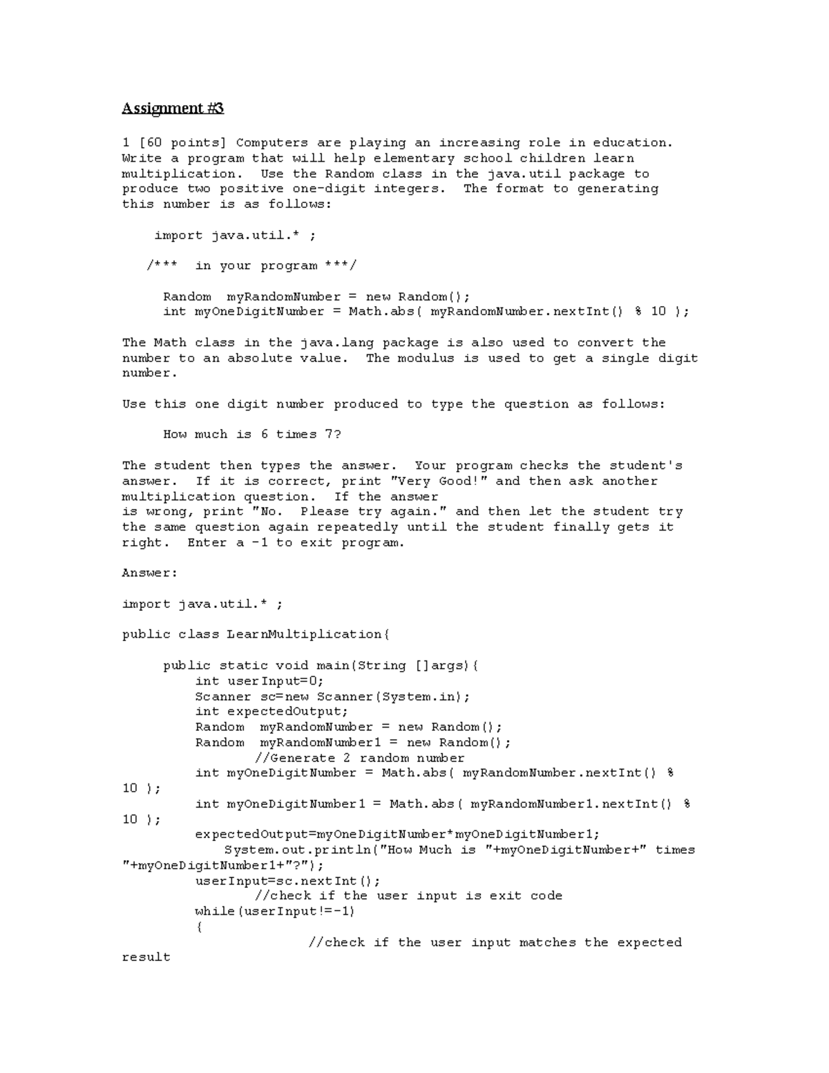 Hw3b - Week 3 Assignment - Assignment 1 [60 points] Computers are ...