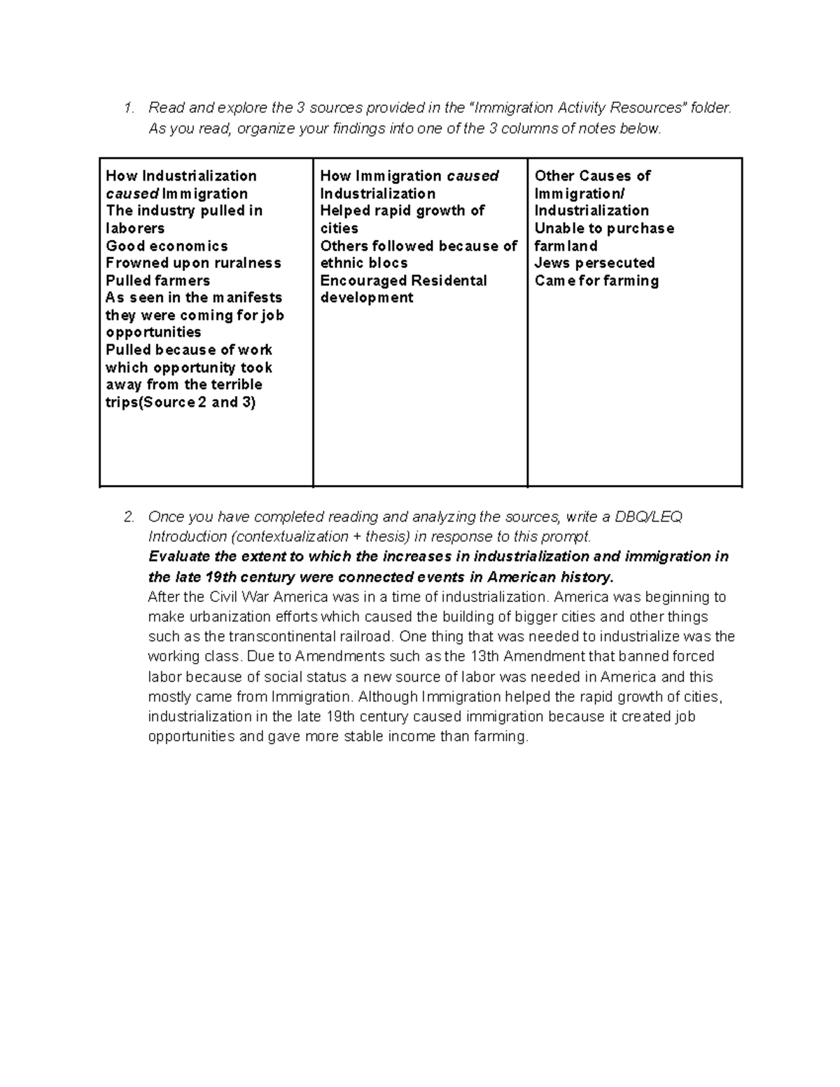 Immigration and Industrialization Connections - Read and explore the 3 ...