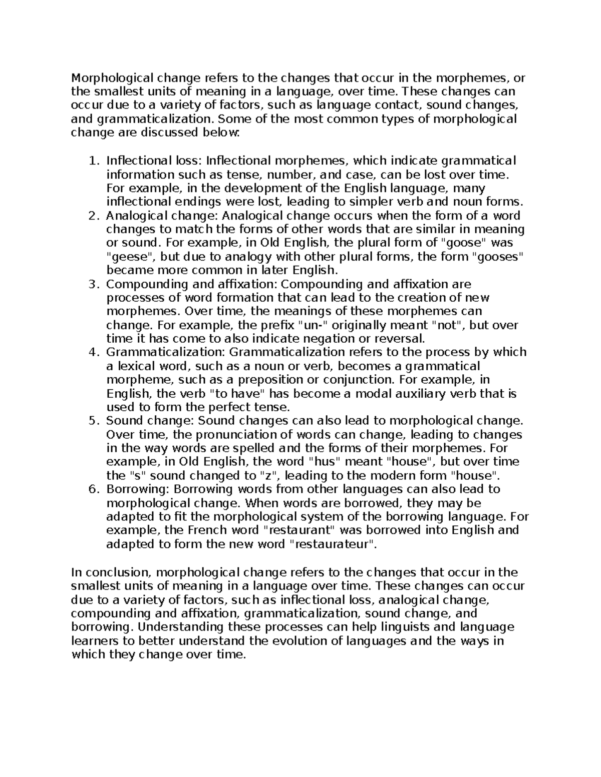 Morphological Change - These changes can occur due to a variety of ...