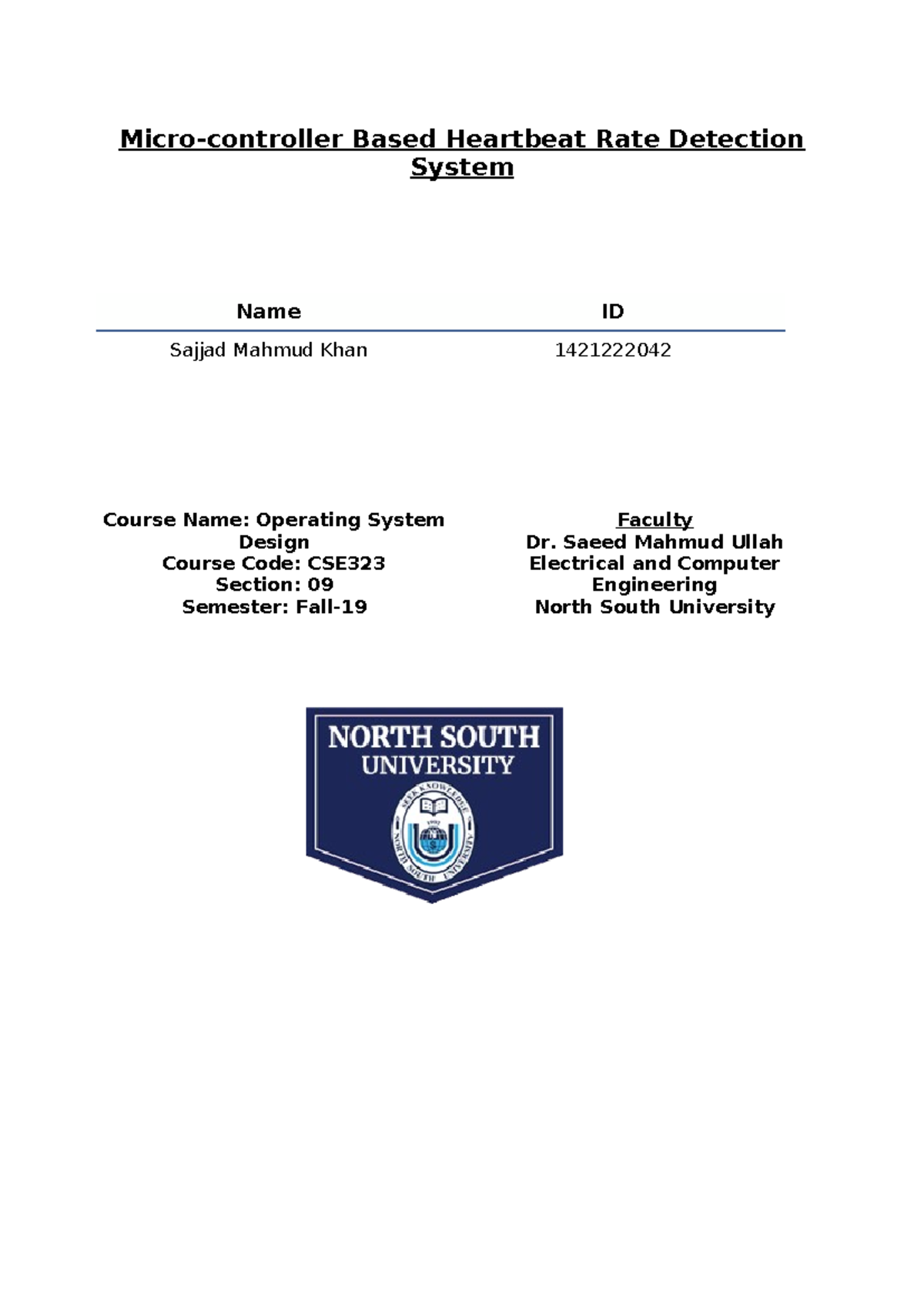 Micro-controller Based Heartbeat Rate Detection System - Micro ...
