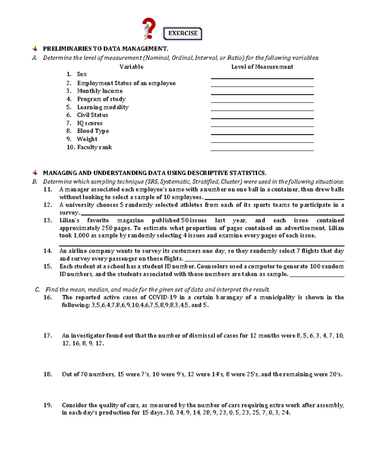 Exercise 04 - Data Management - EXERCISE PRELIMINARIES TO DATA ...