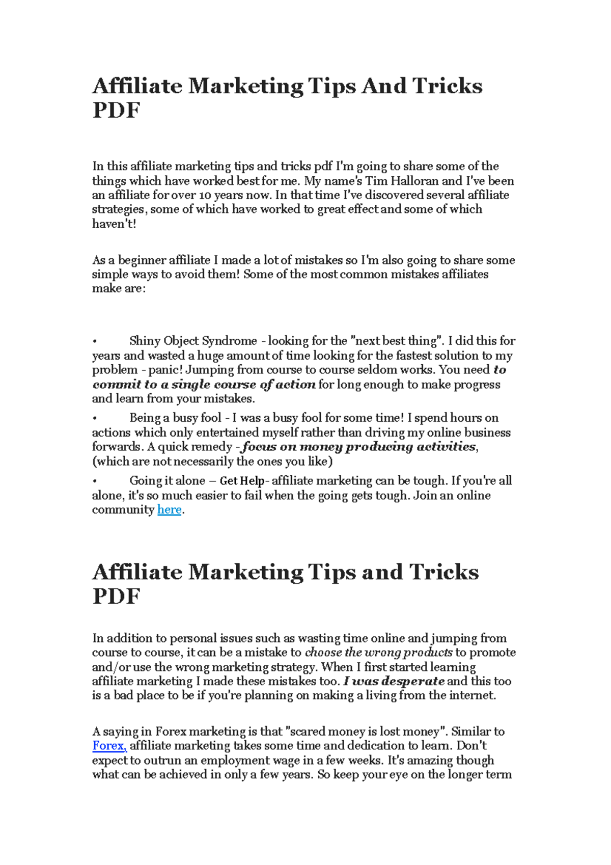 Affiliate Marketing Tips And Tricks PDF 1 - Affiliate Marketing Tips ...