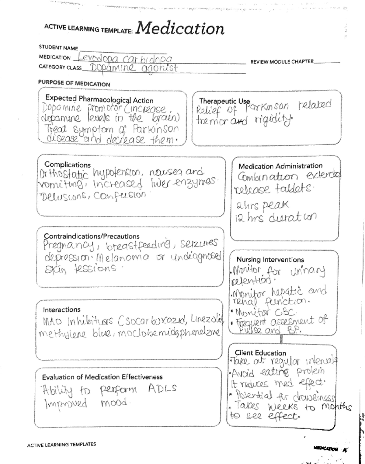 remediation template 5 - ACTIVE LEARNING TEMPLATE: Medication STUDENT ...