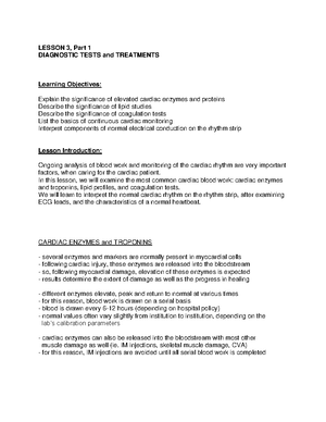 Lesson 1, Part 4 - cardiac cycle - LESSON 1, Part 4 ANATOMY ...