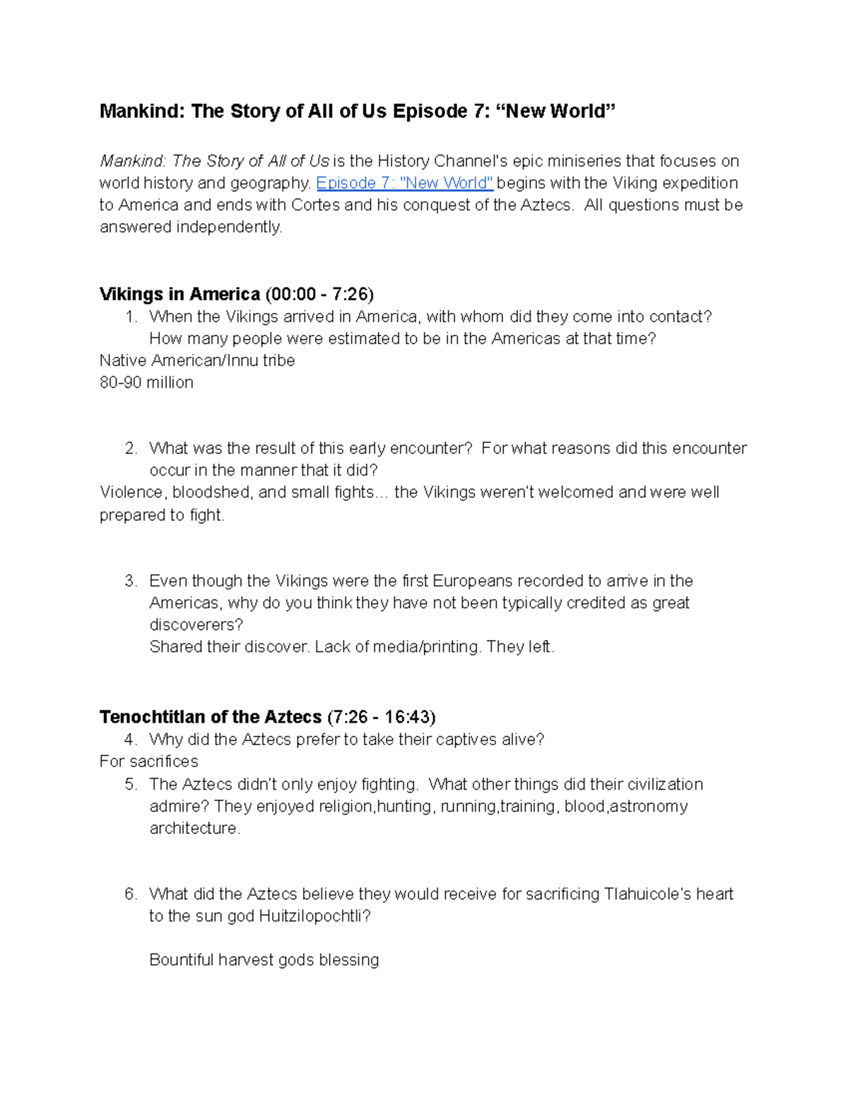 Copy of Story of All of Us Episode 7 (The Fall of the Aztec Empire ...