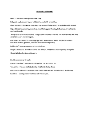 Chapter 18 Outline - OB/Peds Exam 3 Outline – Chapter 18 Newborn ...
