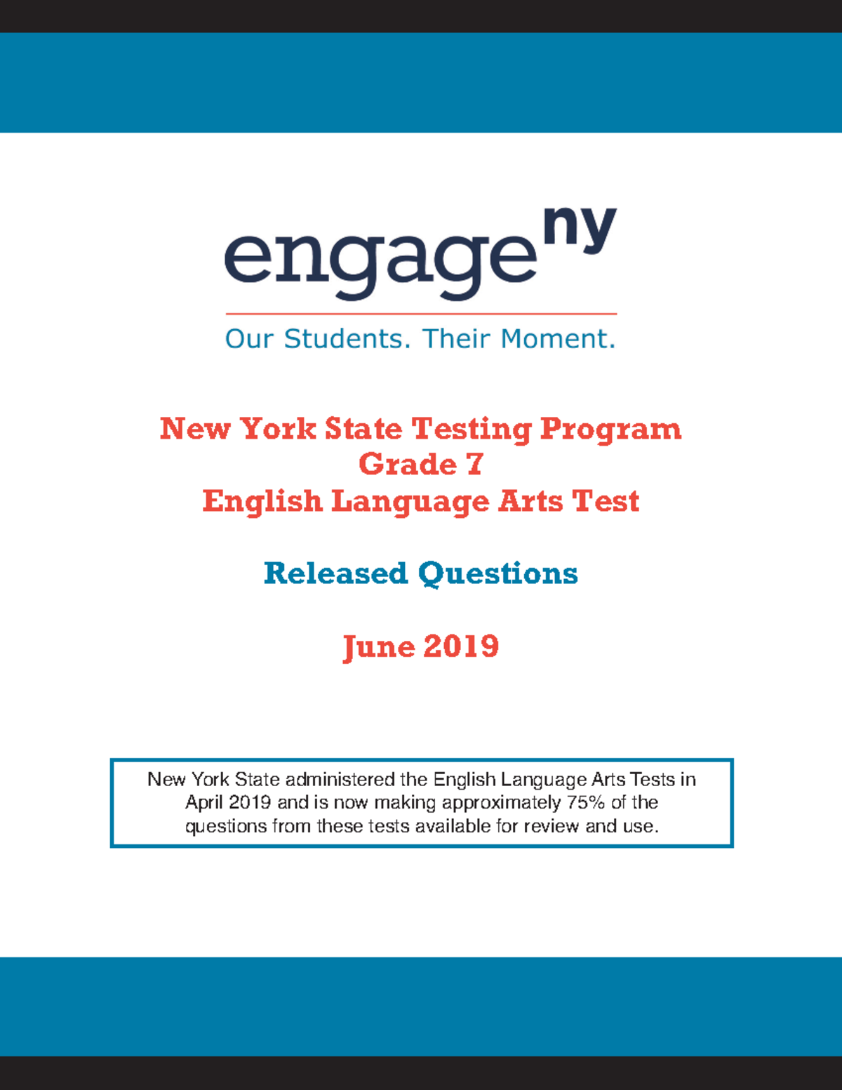 English 4 - New York State Testing Program Grade 7 English Language ...