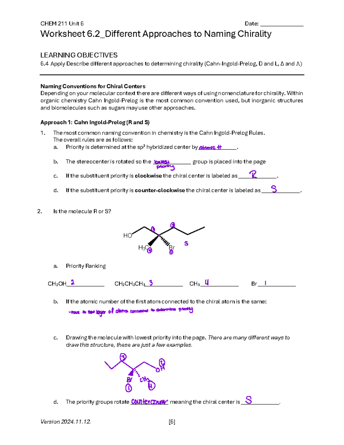 6.2 unit 6 lecture worksheet - Worksheet 6_Different Approaches to ...