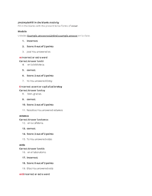 Sp 11 - notes - ¡Inténtalo!Fill in the blanks Activity Fill in the ...