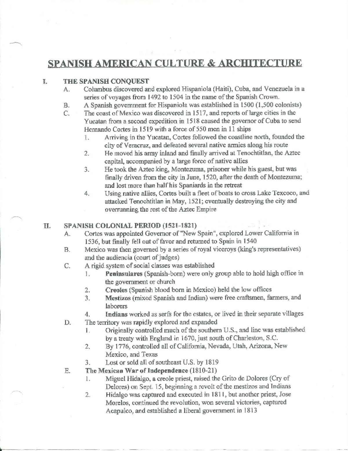 3-Spanish-American Culture - PLSC 102 - Studocu