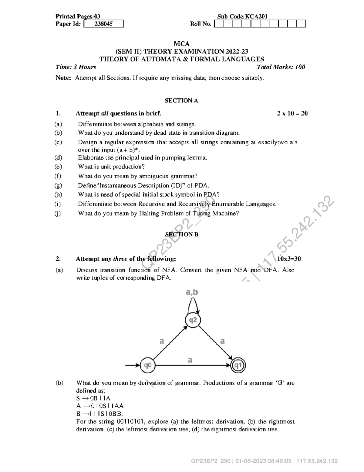 Automata 22-23 - previous paper - QP23EP2_ | 01-08-2023 08:48:05 | 117. ...
