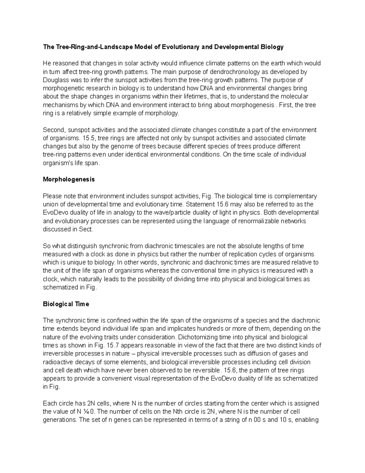 Biology notes 31 - The Tree-Ring-and-Landscape Model of Evolutionary ...