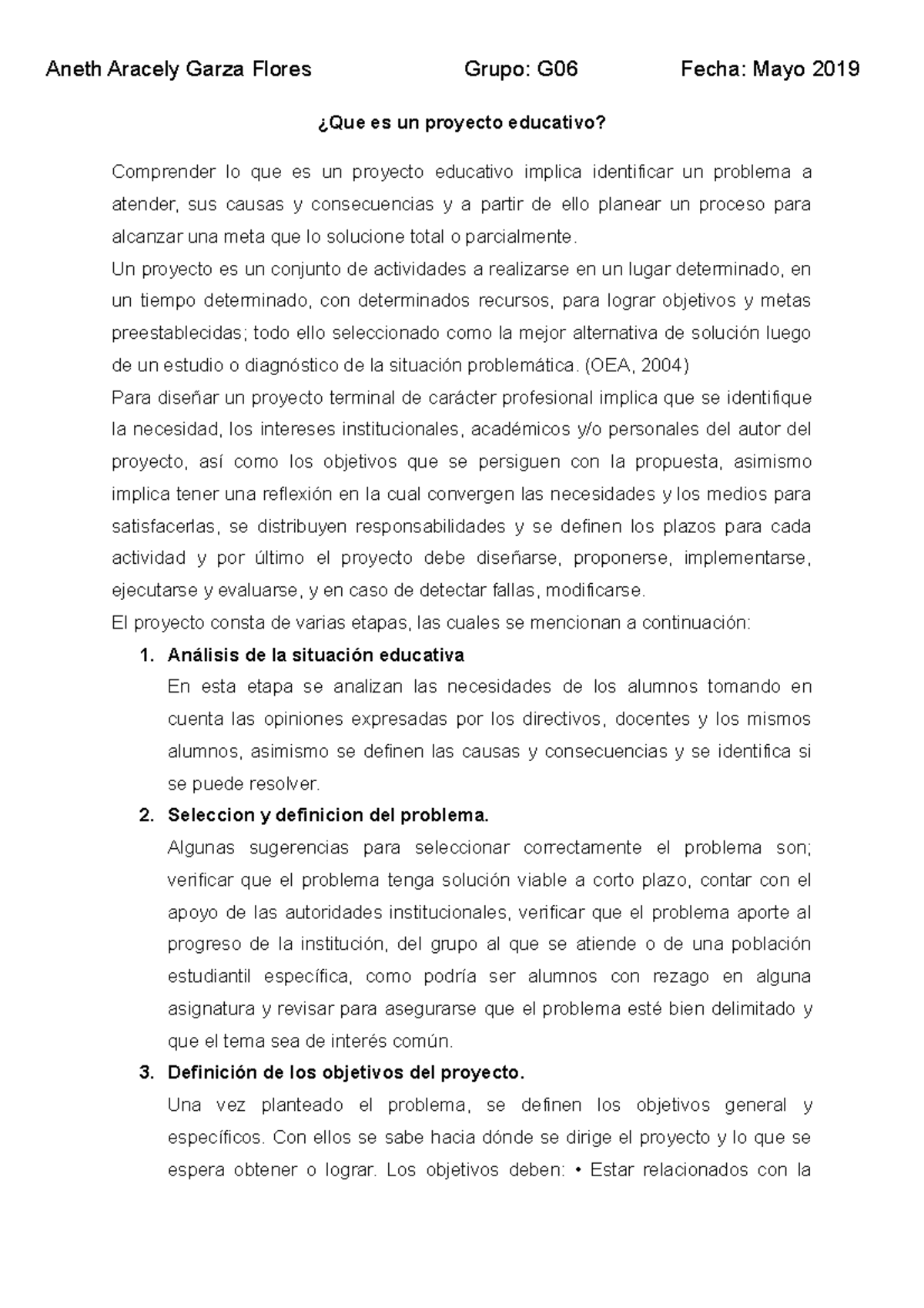 Reporte 6 Itesm - Aneth Aracely Garza Flores Grupo: G06 Fecha: Mayo ...